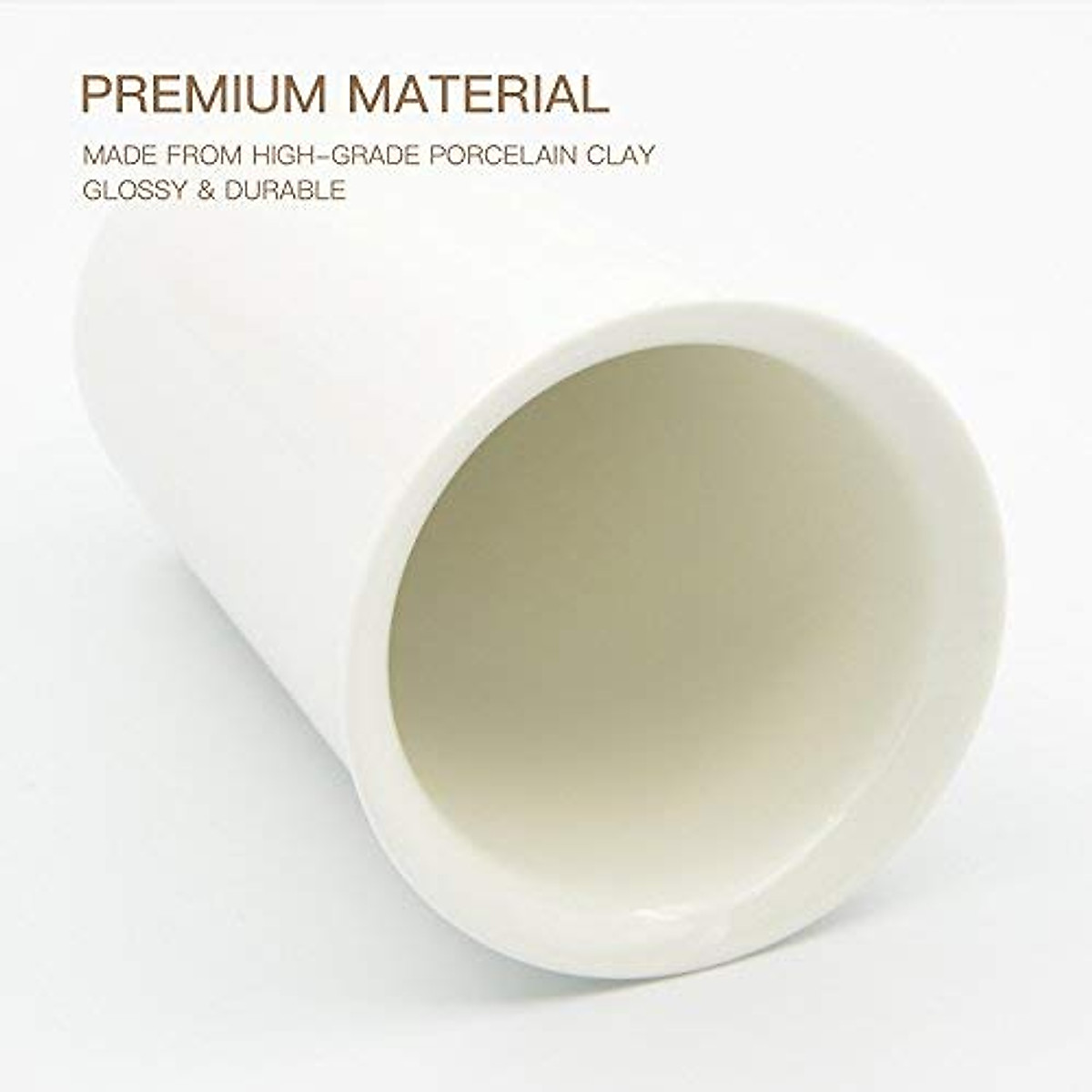 UDMG Reusable Double Wall Insulated White Ceramic Travel Coffee Cup with Lid & Sleeve, 12 fl.oz, I Am Not a Paper Cup…