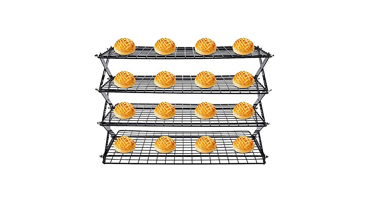 Cooling Rack, 4-Tier Upgraded Collapsible Cooling Rack Portable ...
