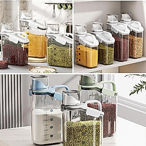 clspro Clear Airtight Food Storage Containers, Dry Food Airtight Container Thicken Plastic Clear Food Storage Box Rice Storage Bin Kitchen Cereal Containers Dispenser (White,1600ML/54OZ)