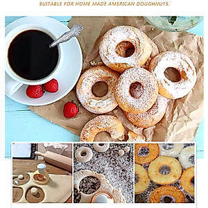 2 Pack Donut Cutters Set 3 inch,Cookie Cutter Round for Baking Donut Mould Maker Plastic with Dipping Plier, Cake Mold Biscuit Cutter Non-Stick Mold Baking DIY Donut Tools