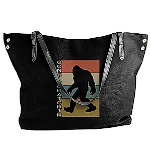 Vintage Gone Squatchin Bigfoot Sasquatch Squatch Womens Outdoor Fashion Style Shoulder Bag Handbag Bags