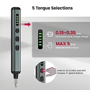 KAIWEETS 70-in-1 Mini Electric Screwdriver, Rechargeable Cordless Screwdriver Set with 64 S2 Magnetic Bits, 5 Gears Torque, 4 LED Lights, Power Screwdriver for Precision Work Phone Camera Laptop Watch