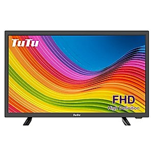 TuTu 22-inch TV,60Hz 1080P FHD LED Television and Monitor with Dolby Audio for Home or Office 22in Flat-Screen TV with HDMI,USB,VGA,RCA(2023 Model)