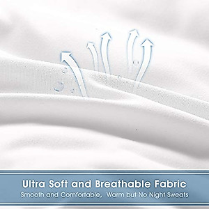 All-Season California King Comforter-Soft and Cooling Comforter for Restful Sleep-Down Alternative Quilted Comforter-2100 Series Duvet Insert with Corner Tabs(White,Cal King,96"x104")