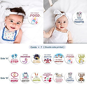 Kmivo Baby Milestone Blanket Monthly Milestone Blankets for Baby Girls Blankets Photography Background Fleece Blankets 60" X 40" inches, with Cards, Frame & Bow