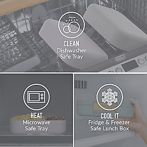 Bentgo® Modern - Leak-Resistant Bento Lunch Box For Adults, Teens, & Larger Appetites; Reusable BPA-Free Meal Prep Container with 3 or 4 Compartments, Dishwasher/Microwave Safe; 44oz (White)