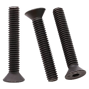 RoyceMart 5/16"-18 x 1-1/2 inch Flat Head Socket Cap Screws Grade 10.9 Alloy Steel, Black Oxide, Counterskunk Head, Full Thread, Pack of 10