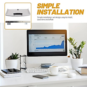 Angoily 1 Set Keyboard Tray Drawer Plastic Trays Office Desk Accessories Desk Tray Keyboard Holder Keyboard Shelf Under Desk Sliding Keyboard Under Desk Mount Slider Table Abs