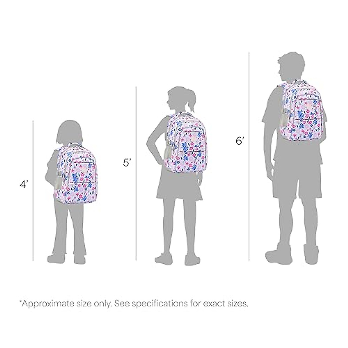 MYGOO Kids Backpack for Girls | Educational Backpack for Youngster | Euclid Collection | 17" tall | Flower Pink