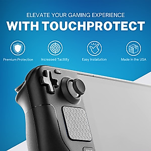 TouchProtect Steam Deck Grip Kit - Front touchpad and back button skin set. Steam Deck accessory bundle. (Hex Silver)