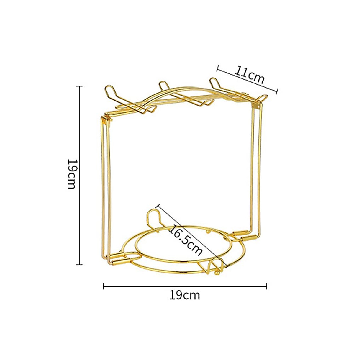 oAutoSjy Coffee Cup Holder Coffee Cup Rack Stand with 6 Hooks, Detachable Coffee Mug Holder Stand, Cup and Saucer Countertop Storage Organizer Wrought Iron Mug Drainer Drying Rack Gold Mug Hanger Rack