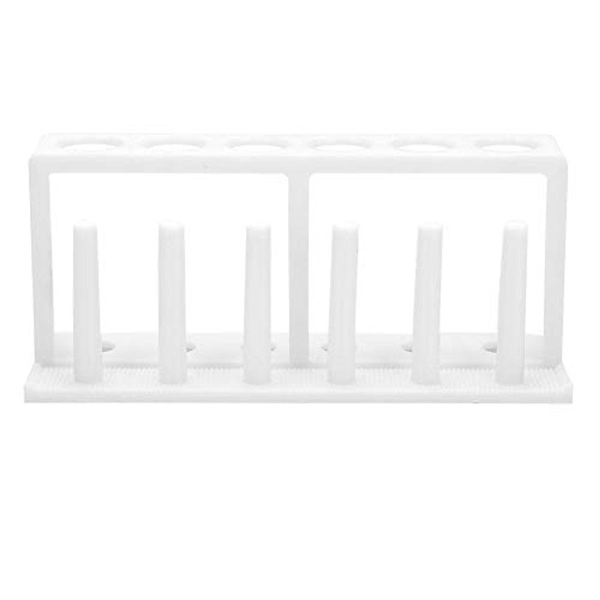 Hilitand Test Tube Rack, 6 Holes 6 Slots Plastic Test Tube Holder Storage Stand for Drying Less Than 25mm Tubes White