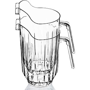 DecorRack 6 Polycarbonate Plastic Pitcher Beverage Dispenser with Pour Spout Shatterproof Catering and Restaurant Serveware for Cold Drinks, Water, Lemonade, Beer, and Sangria, 56 Ounce (6 Pack)