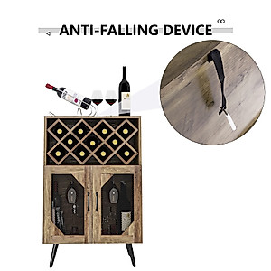 SogesGame Wine Cabinet Wine Storage Cabinet Liquor Cabinet Bar Wine Cabinet for Liquor, Freestanding Wine Rack with Glass Holder for Kitchen, Living Room, Dining Room