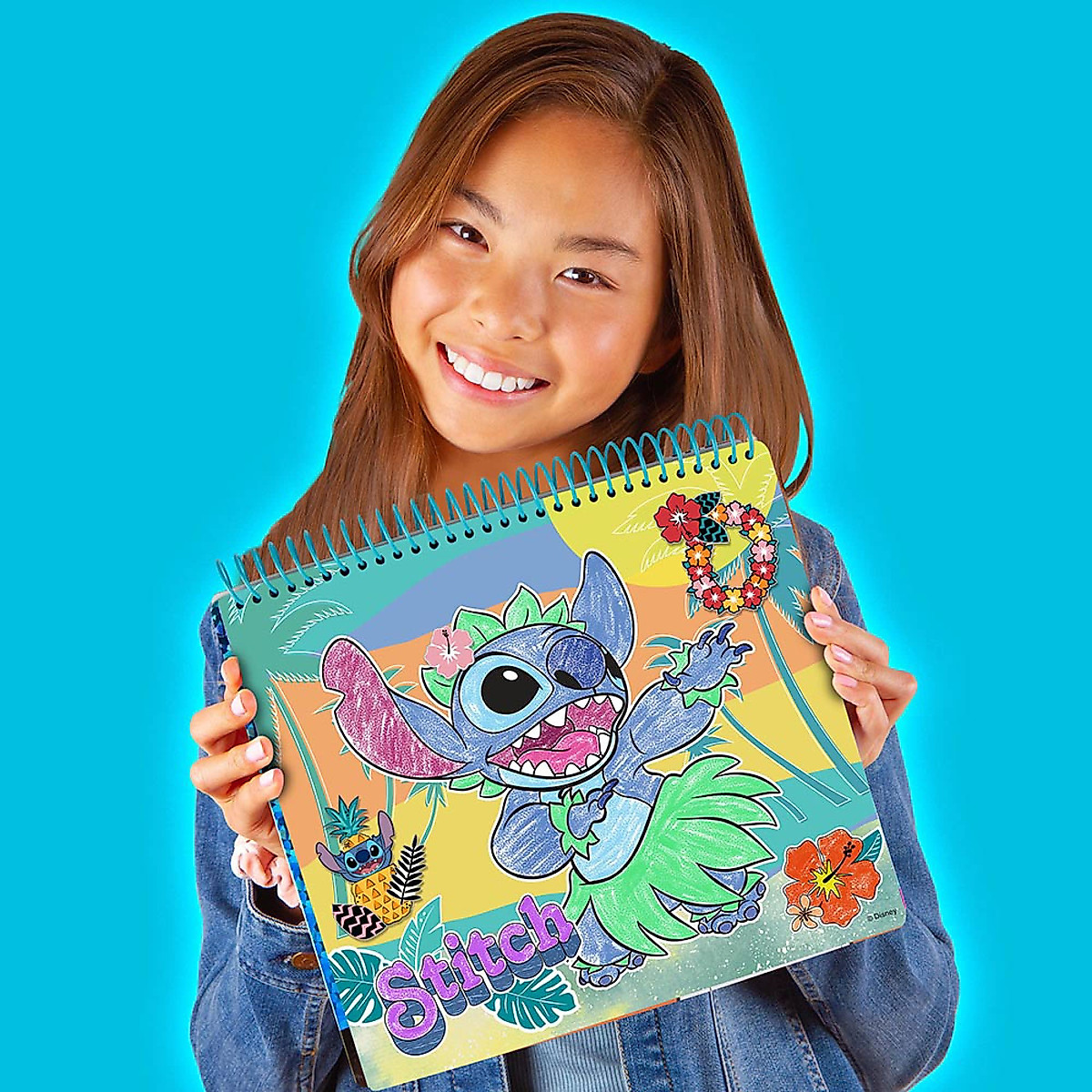 Fashion Angels Disney Stitch Color & Collage Design Set - 15 Colorable Lilo and Stitch Posters - Add Your Own Designs with 7 Included Sticker Sheets - Ages 8 and Up