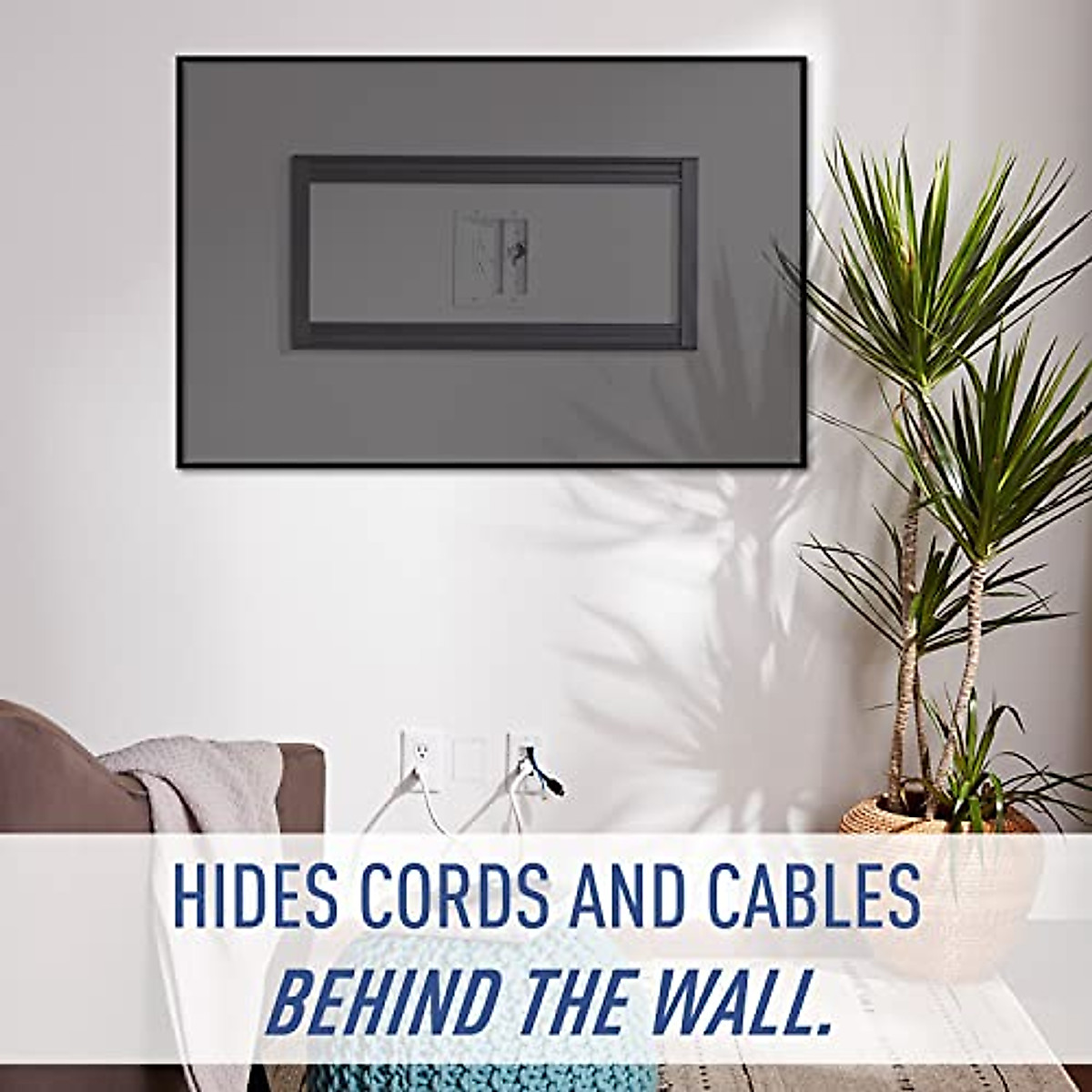 Legrand - OnQ In Wall TV Power Kit, TV Outlet Box Supports 5.1 Speaker System, TV Outlet Wall Kit to Hide Cords, Recessed TV Outlet Design Saves Space and Works with All Plugs, White, CPS306WV1