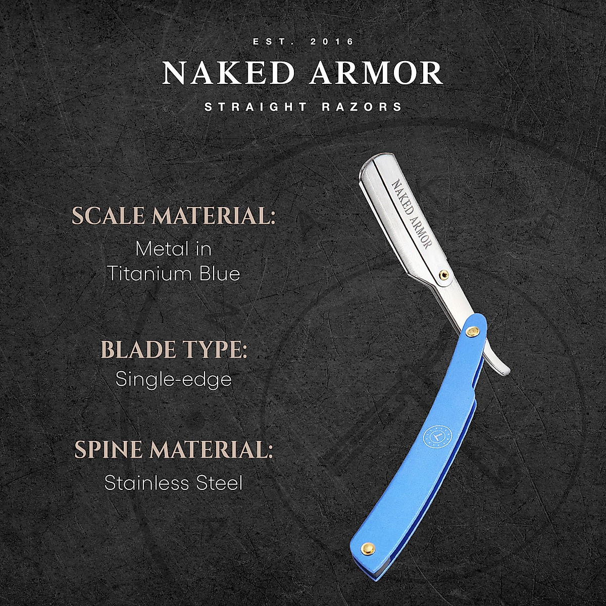 Best Shavette Straight Razor - Replaceable Blade Straight Razor, Metal Handle Shavette, No Stropping or Honing Needed, Great For Beginners, Starter Blade, Hygienic, Close Shave, Leather Case (Blue)