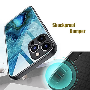 Tabavsit for iPhone 14 Pro Case, Full Surrounding Camera Protection, Agate Marble Personalized Anti-Scratch Glass Design On The Back, Shockproof Bumper, Protective Cover for iPhone14procase
