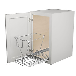 ROOMTEC Pull Out Trash Can Organizer for Under Kitchen Cabinets, 35 Qt Kitchen Cabinet Trash Can Drawer Slide Out, 12 Gal Sliding Garbage Can Under Counter (Trash Can Not Included)