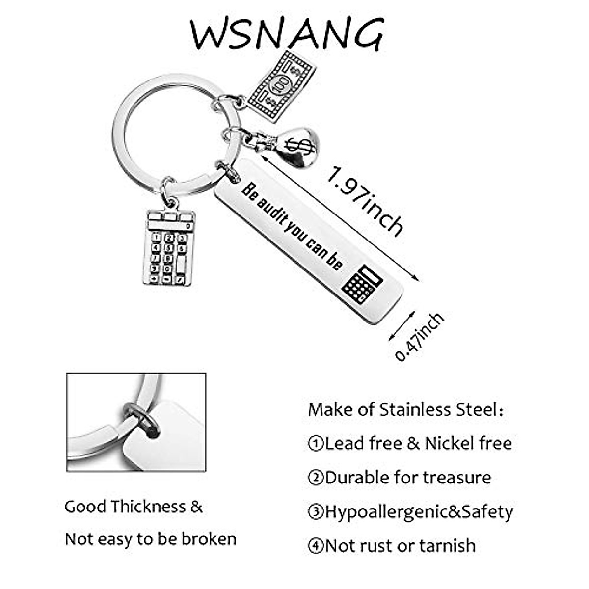 WSNANG Accountant Jewelry Be Audit You Can Be Keychain Auditor Gift Accounting Major Gifts CPA Graduation Gift (Be Audit Keychain)