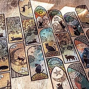 LCCK 6pcs Office Reading Butterfly Stationery Black Cat Cute Page Markers Book Mark Bookmarks Page Clips(B)