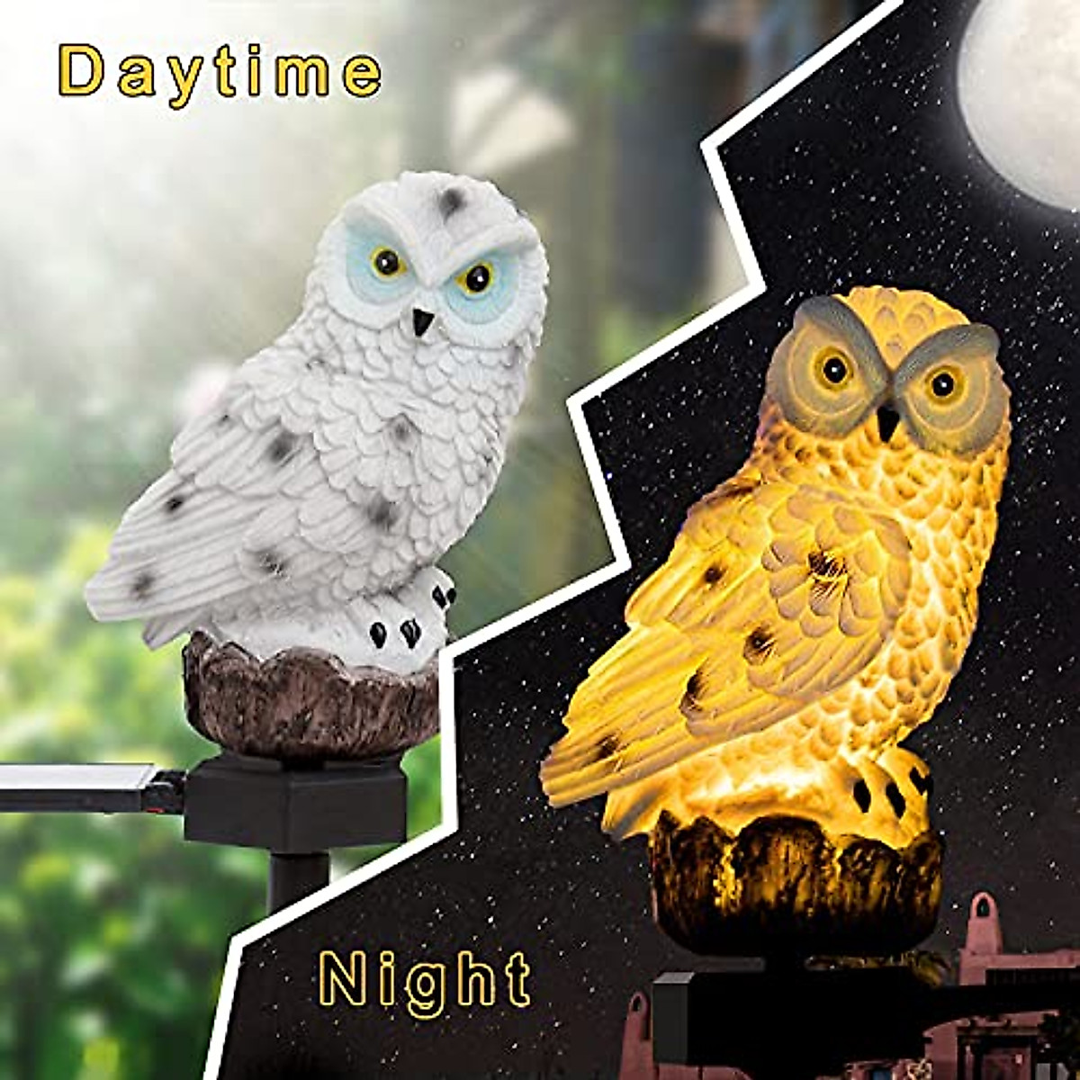 NBLJF Owl Outdoor Solar Lights Garden Decorative Resin Animal Sculpture for Lawn-Yard-Patio-Pathway Multi-Purpose Figurine Lights & Garden Decor