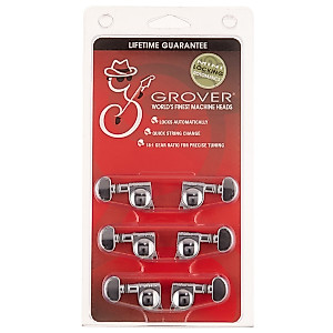 Grover 406C Rotomatic Mini 3 per Side Self Locking Machine Heads, Chrome