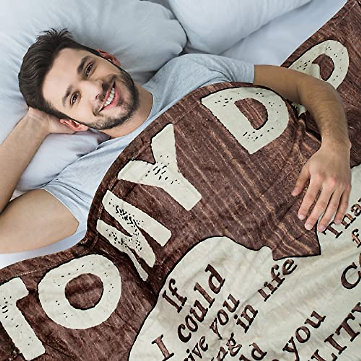 Gifts for Dad from Daughter to My Dad Blanket Best Gift for Fathers Day Birthday Christmas Valentines Day Bday Present Idea for Father Husband Men Him Healing Thoughts Throw Blanket 60''x50''