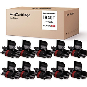 MYCARTRIDGE IR40T IR-40T CP-13 NR-42(10-Pack) Compatible with Calculator Ink Roller Replacement for IR-40T CP-13-Black & Red