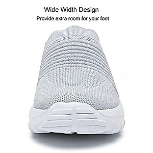 INMINPIN Women's Slip-on Mule Sneakers Lightweight Breathable Casual Shoes Platform Outdoor Clog Slippers,Grey,8.5 US Women