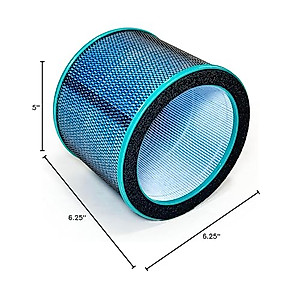 Nispira R21/ R020 2-in-1 True HEPA Filter Replacement For Bladeless Tower Air Purifier Fan UTY R021 R21 R020 R20 SKJ-CR021 SKJ-CR020 Medium, 2 Pack