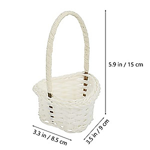 DOITOOL Flowers 6pcs Rattan Woven Flower Basket Gift Basket Picnic Basket Wedding Flower Girl Basket Candy Fruit Sundries Storage Basket for Wedding Picnic Party Baskets