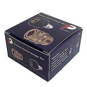Tool Daily Pressure Washer Adapter Set, Quick Connect Kit, Metric M22 15mm Female to M22 Male Fitting, 5000 PSI