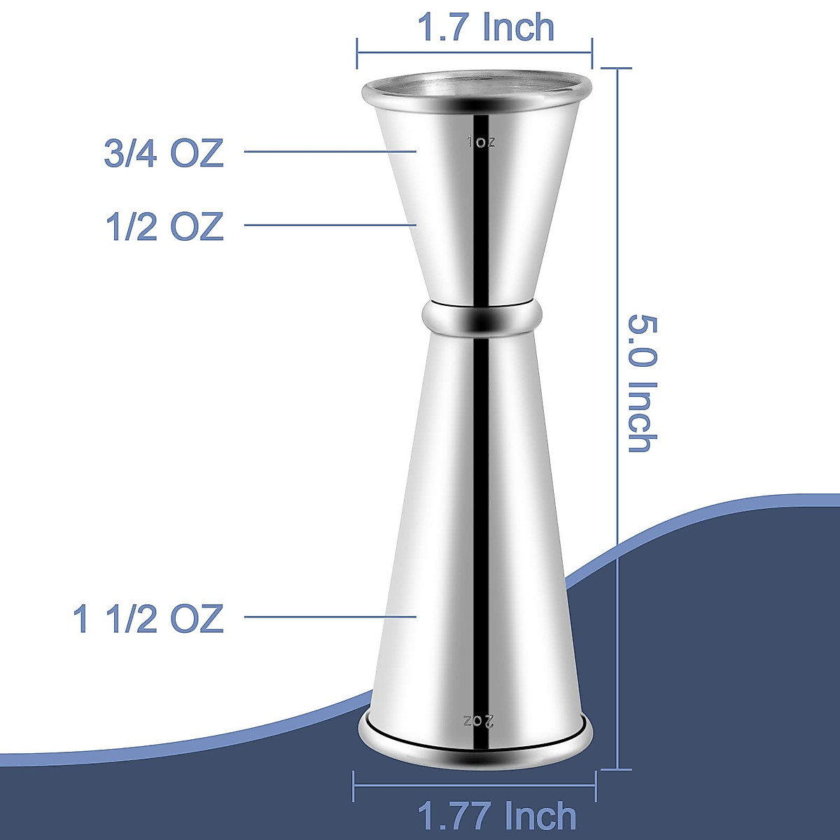 Mixing Spoon and Jigger for Bartending Stainless Steel Home Bar Tool for Making Delicious Cocktails Drinks Juice