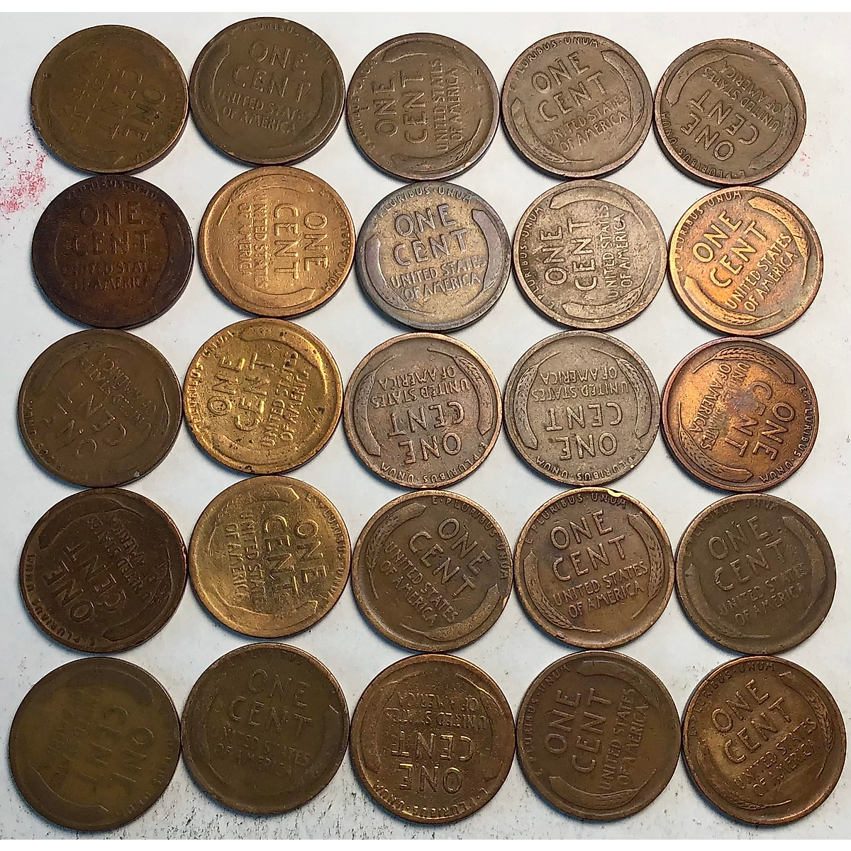 1915 P Lincoln Wheat Cent Penny Half Roll (25) Coins Penny Seller Good