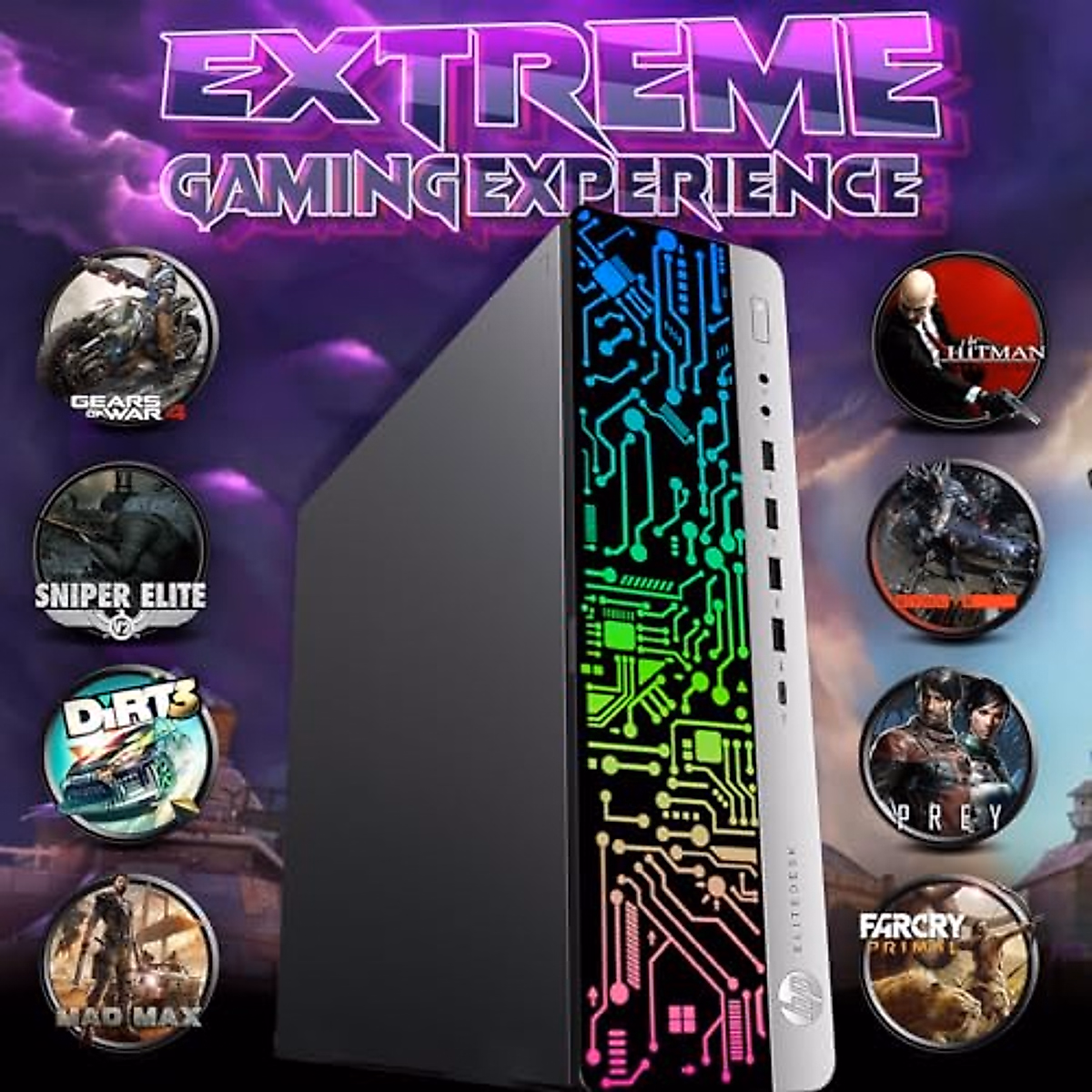 HP G3 Gaming Desktop PC, Intel Core i7 6th Gen, GT 1030 Graphics, 16GB RAM, 480GB SSD | 2TB HDD, RGB Keyboard Mouse, RGB Headphone, Webcam, New Dual MTG 24 inch Monitor Win 10 Pro (Renewed)