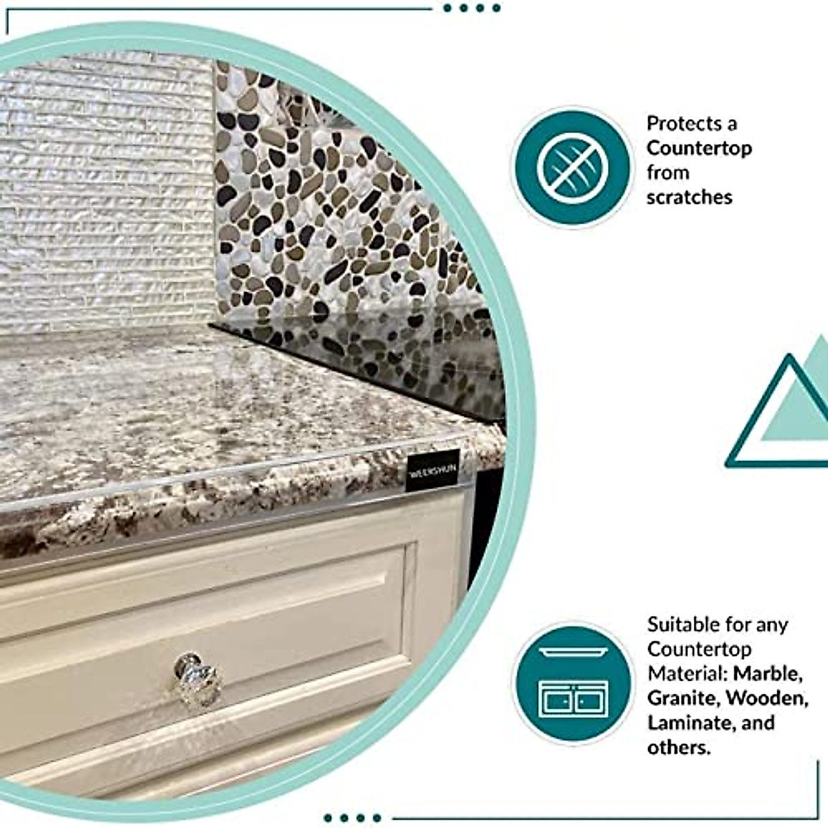 Acrylic Cutting Boards For Kitchen Counter, Clear Cutting Board With Lip For Countertop, 18 X 16 Inch Non Slip Acrylic Chopping Board For Counter Protector