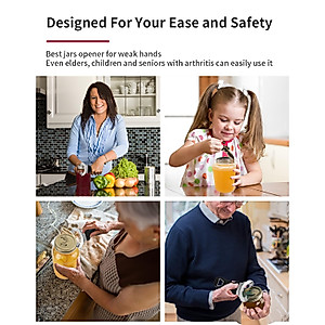 CYDW Mason Jar Opener Tool with Soft Touch Handle, No Lid Dents or Damage, Can Opener Manual Multi-Purpose, Easy Twist Manual Handheld Top Remover, Canning Supplies, Bottle Opener, Made for Lifetime