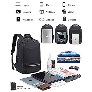 17 Inch Work Laptop Backpack for men,Large Travel Waterproof Backpack for School Carry on Book bag With USB Charging Port,Anti Theft Computer Mens Backpacks Laptop Bag for Women