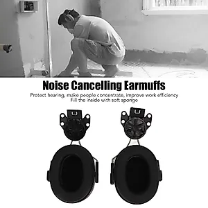 Dilwe Outdoor Earmuffs, Protective Soundproofing Earmuffs/Noise Reduction Helmet Soundproofing Earmuffs (Black) Other tactical supplies