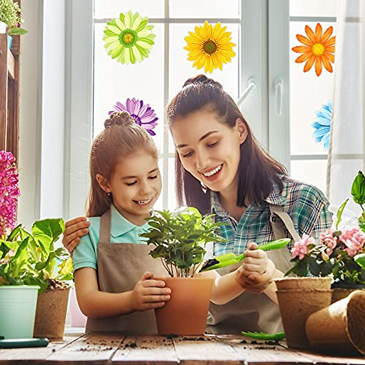 63 Pieces Sun Flower Cutouts Creative Springtime Flowers Wall Decals Bulletin Board Set Paper Flowers Decorations for Wall Summer Bulletin Board Decorations for Classroom School Birthday Party