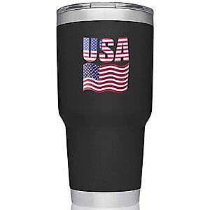 AAFEEN Black Coffee Tumbler Cup 30 oz | Double Walled Insulated Flask | Rust Proof Stainless Steel Hot and Cold Tumbler with Magslider Lid | Tea, Coffee Travel Mug for Men & Women with USA Flag Logo