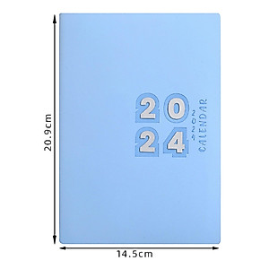 Saterkali 2024 Planner-Weekly and Monthly English Planner Faux Leather Hardcover Elasticized 155 Ink-Proof Pages A5 Size Elegant Diary Notebook Student Products Grey