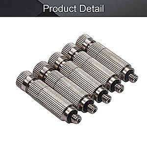 MroMax Copper Nickel Plated Misting Nozzle - 3/16inch Threaded 0.15mm Orifice Dia Fogging Spray Head for Outdoor Cooling System Silver Tone 5Pcs