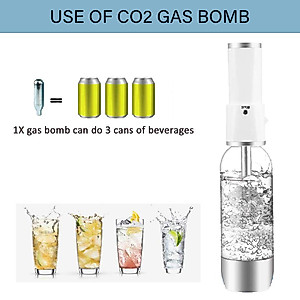Portable Soda Maker Crystal Sparkling Water Maker Use Standard CO2 Cylinder for DIY Beverages Bubble Fruit Juice Cocktail Healthy Drinks