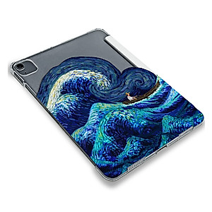 Great Wave Kanagawa Starry Night case Compatible with iPad Mini Air Pro 7.9 8.3 9.7 10.2 10.9 11 12.9 inch Pattern Cover New 2022 2021 Trifold Stand 3 4 5 6 7 8 9 Generation 584 (10.2" 7/8/9 gen)