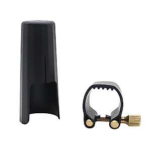 Andoer Leather Ligature Fastener with Plastic Cap for Soprano Sax Saxphone Bakelite Mouthpiece Durable