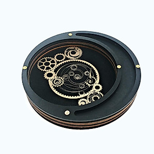 C4Labs 7.25" Padded Vegan Leather Eclipse Dice Tray - Celestial Clockwork