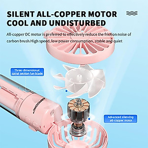 AIRPROSSING Portable Handheld Misting Fan，Rechargeable Battery Operated Spray Water Mist Fan Foldable，4 Speeds，Small Personal Cooling Fans for Outdoor,Travel, Makeup, Home, Office, Camping (white)