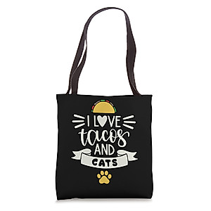 I Love Tacos and Cats Tote Bag